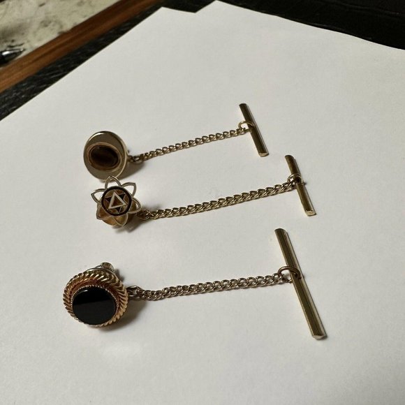 Accessories | Lot Of 3 Mens Tie Tack Pins Gold Tone | Poshmark